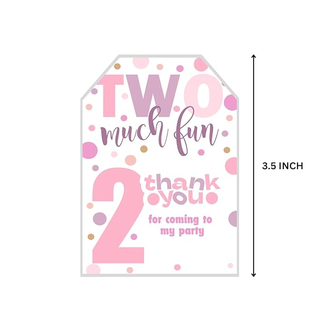 PartyDecor Mall Second Birthday Thank You Tags or Return Gift Tags - 3