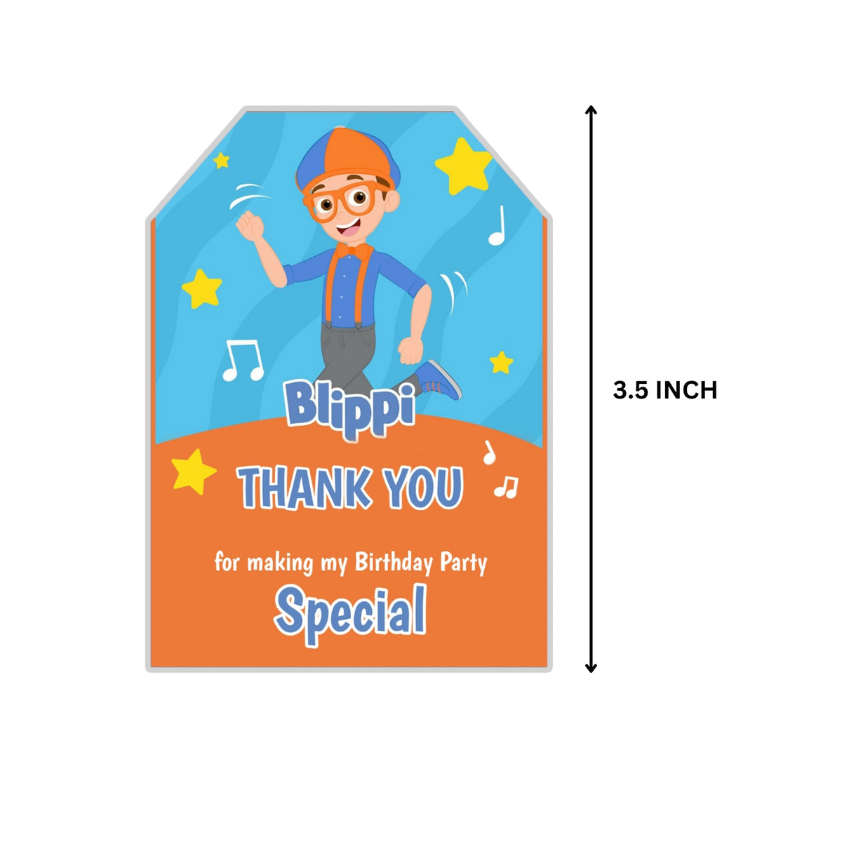 Blippi Theme Thank You Cards & Return Gift Tags - 30Pcs, 2x3.5, 250 GS ...