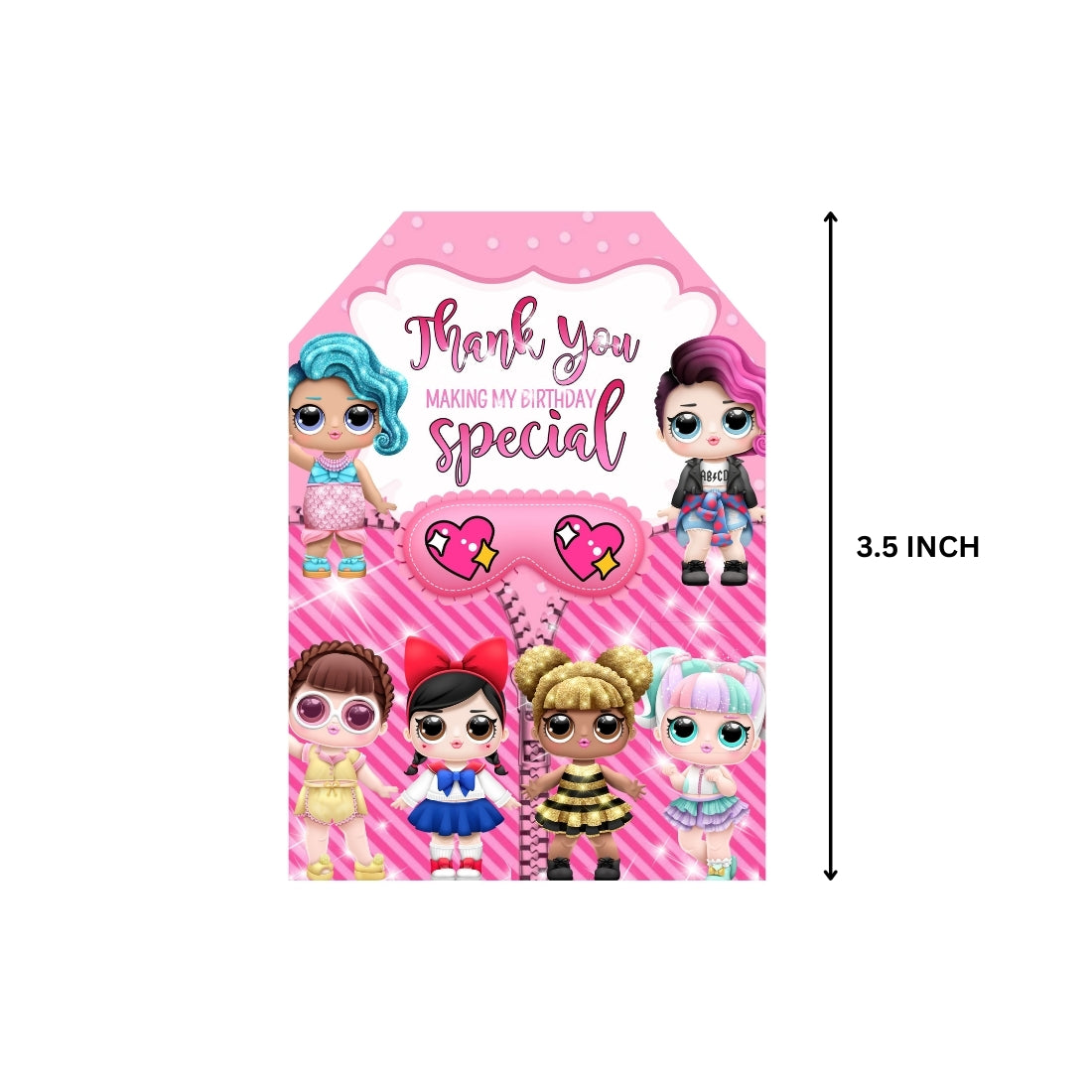 Lol Doll Theme Thank You Cards & Return Gift Tags - 30Pcs, 2x3.5, 250 ...