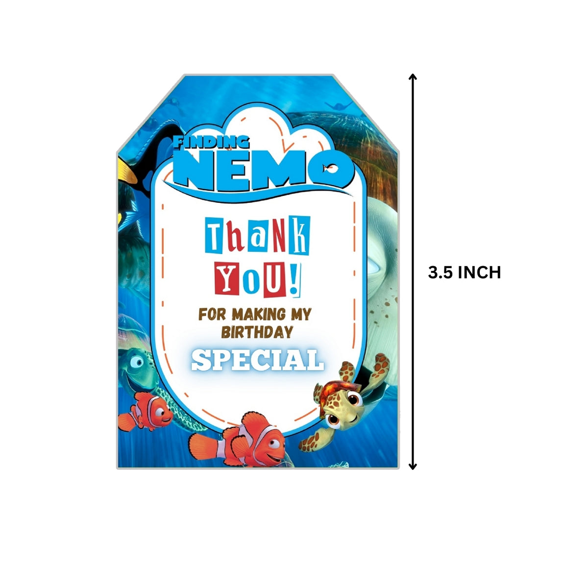 Finding Nemo Theme Thank You Cards & Return Gift Tags - 30Pcs, 2x3.5 ...