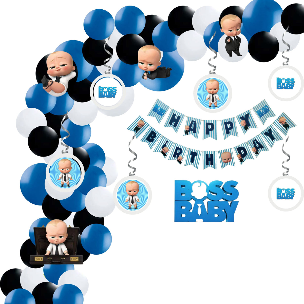 Boss Baby Theme Decorations Combo Set 79Pcs for Boys Birthday Decorati ...