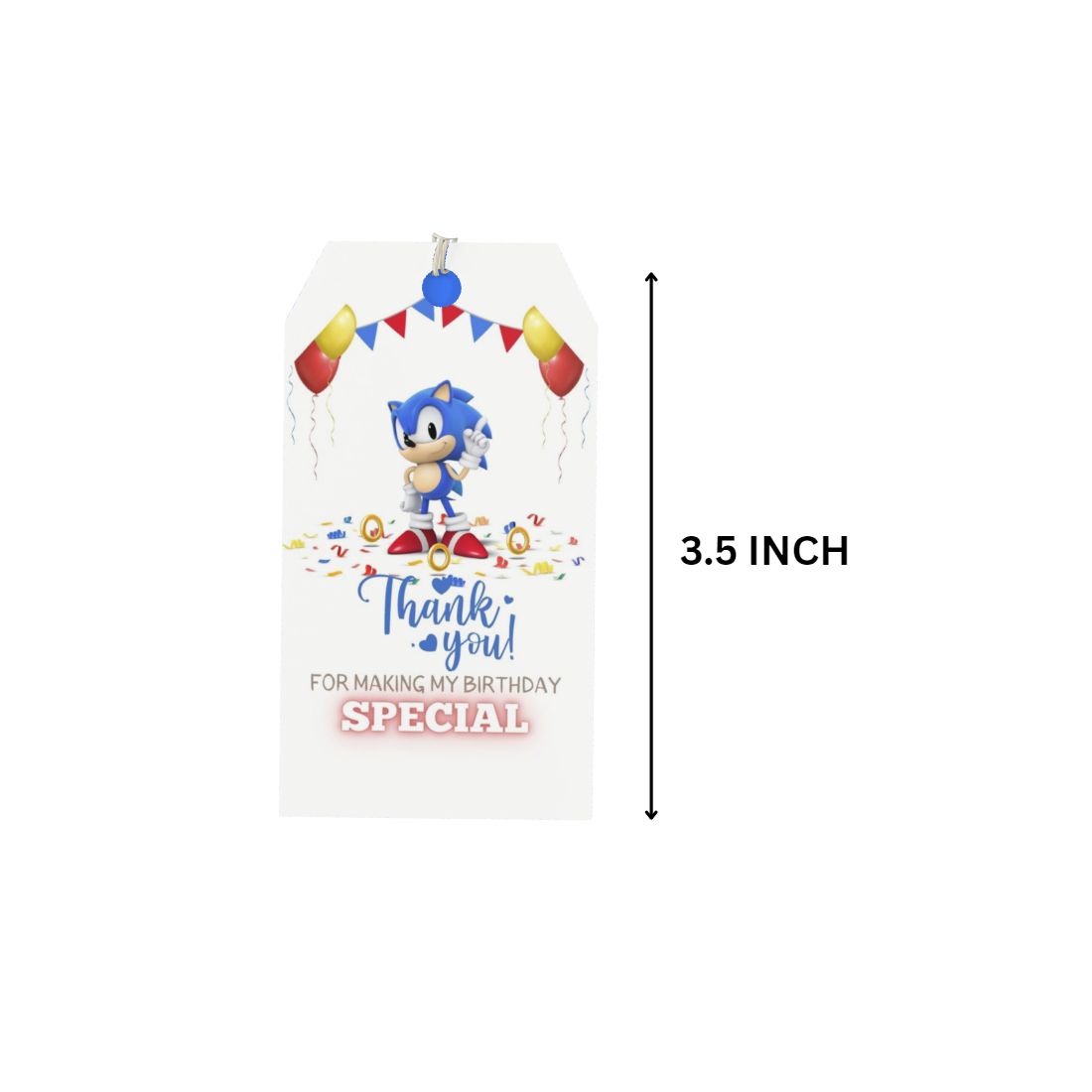 Sonic Theme Birthday Favour Tags (2 x 3.5 inches/250 GSM Cardstock/Mix ...