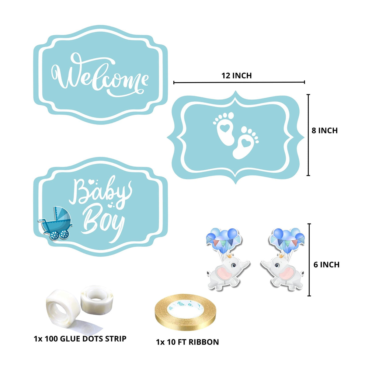 Welcome Baby Boy Door/Wall Hanging Dangler- (32 Inches/250 GSM Cardsto ...