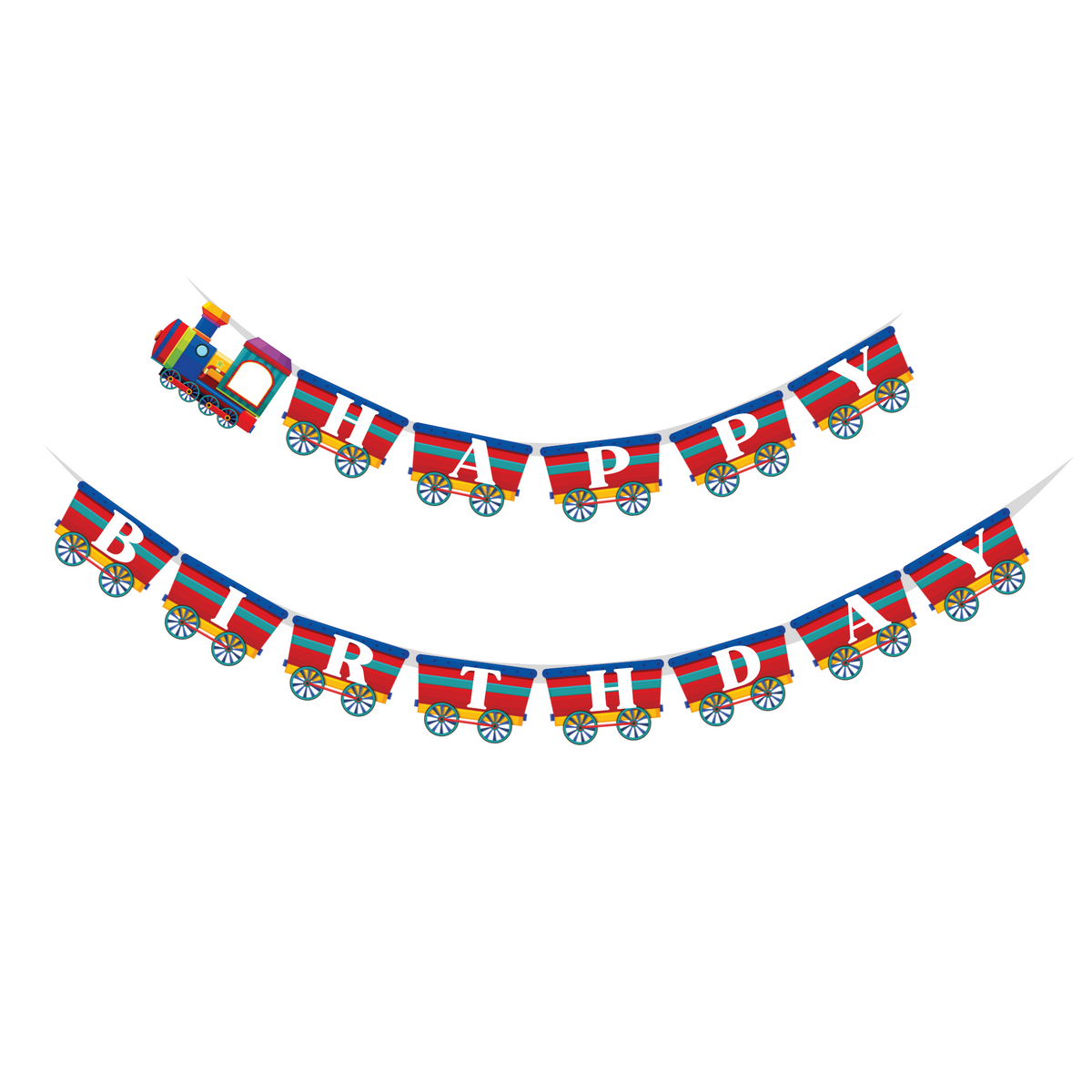 Train Happy Birthday Banner – PartyDecor Mall